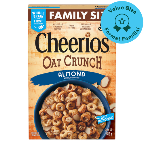 Buy Cheerios Cereal Oat Crunch Almond Family Size 516 g | Sobeys Inc.