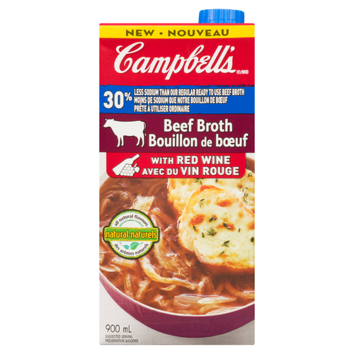 Buy Campbell's Less Sodium Beef Broth With Red Wine 900 ml | FreshCo