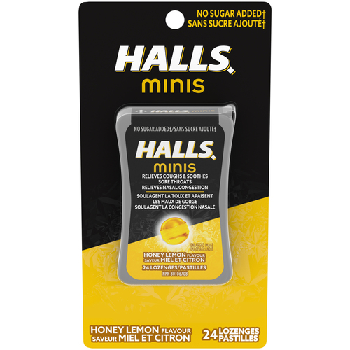 Buy Halls Minis Mentho-Lyptus No Sugar Added Cough Drops Honey Lemon ...