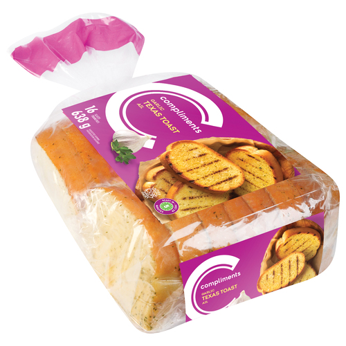 Buy Compliments Texas Toast Garlic 638 g (frozen) | FreshCo