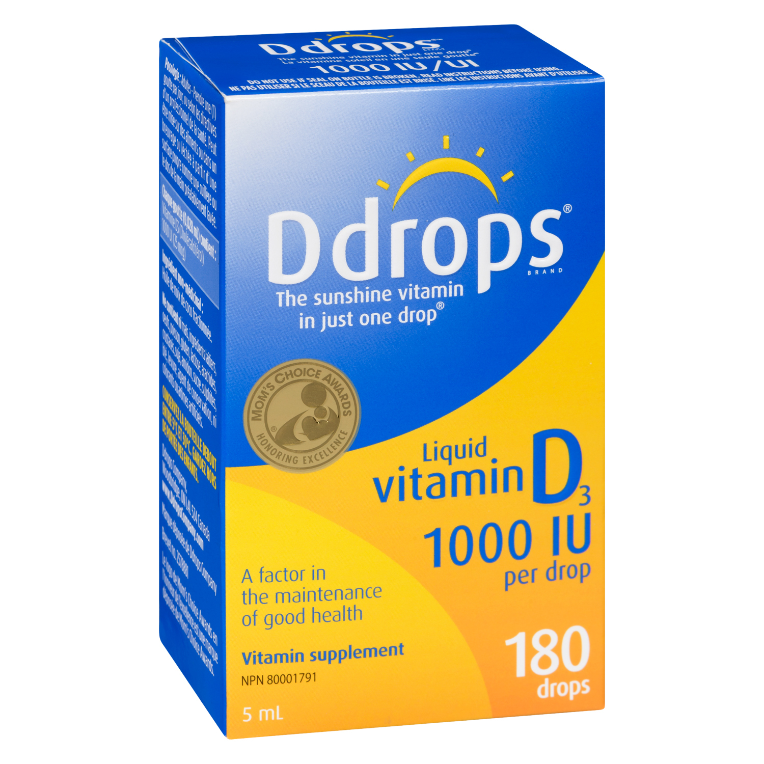 Buy Ddrops Vitamin D 1000 IU Liquid 180 Drops | Safeway Canada
