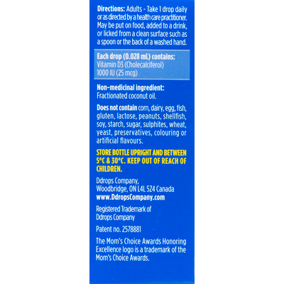 Buy Ddrops Vitamin D 1000 IU Liquid 180 Drops | Safeway Canada