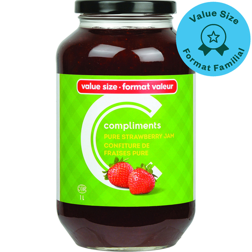 Buy Compliments Jam Pure Strawberry 1 L | Sobeys Inc.