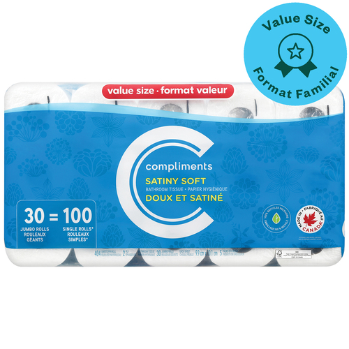Buy Compliments Bathroom Tissue 2-Ply 30 Jumbo Rolls x 404 Sheets ...