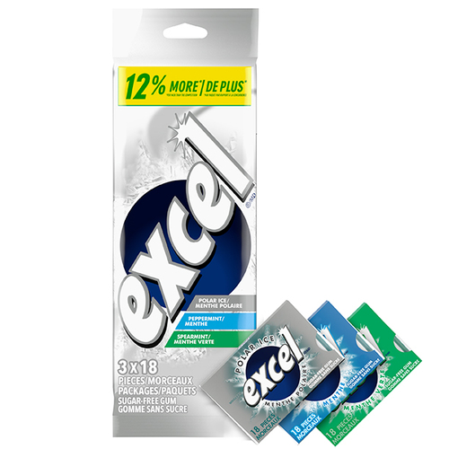 Buy Excel Sugar Free Chewing Gum Variety Flavoured Pack of 18 Piece 3 ...