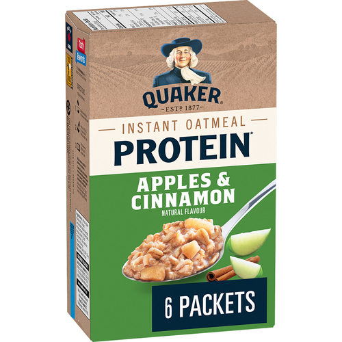 Buy Quaker Instant Oatmeal High Protein Apples & Cinnamon 228 g ...