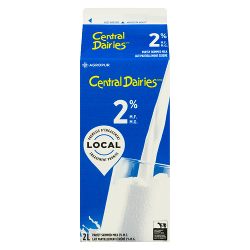 Buy Central Dairies 2% Milk Partly Skim 2 L | Sobeys Inc.