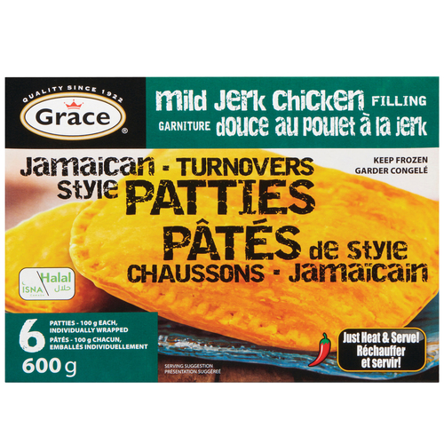 Buy Grace Frozen Turnovers Patties Mild Jerk Chicken Filling Jamaican ...