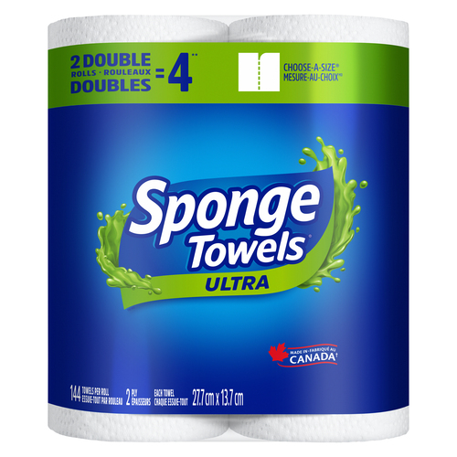 Buy Sponge Towels Ultra Paper Towel 2-Ply 2 Double Rolls x 144 Sheets ...