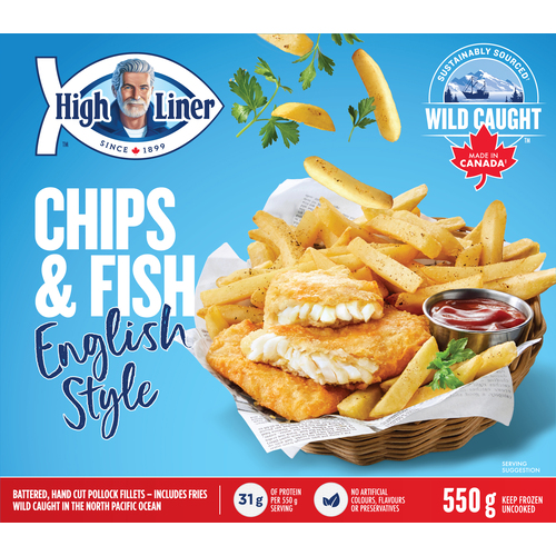 Buy High Liner Frozen Fish & Chips Family Favourites English Style 550 ...