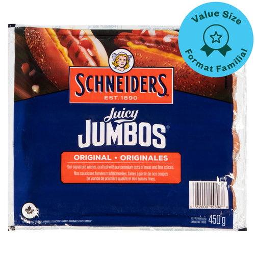 Buy Schneiders Juicy Jumbos Hot Dogs Original 450 g | Safeway Canada
