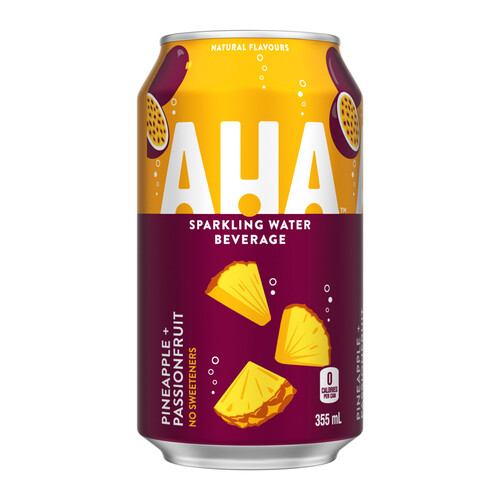 Buy AHA Sparkling Water Beverage Pineapple Passionfruit 355 ml (can ...