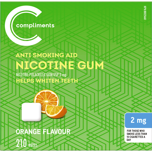 Buy Compliments Anti Smoking Aid 2mg Nicotine Gum Orange 210 EA | FreshCo