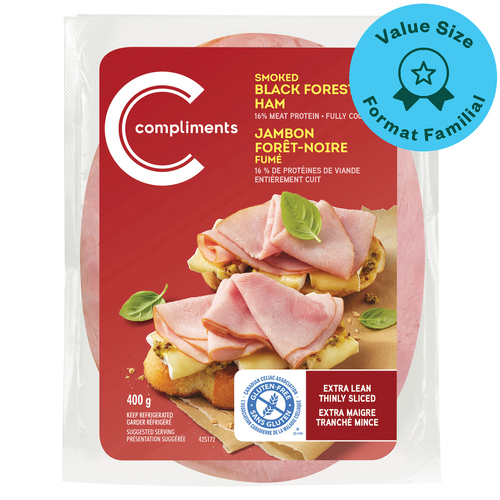 Buy Compliments Smoked Ham Black Forest Extra Lean Thinly Sliced 400 g ...