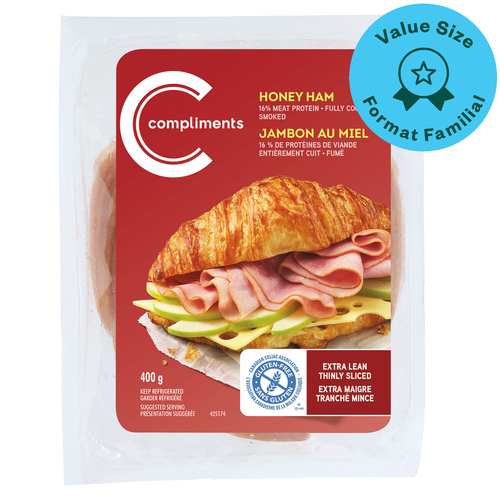 Buy Compliments Ham Honey Extra Lean 400 g | FreshCo