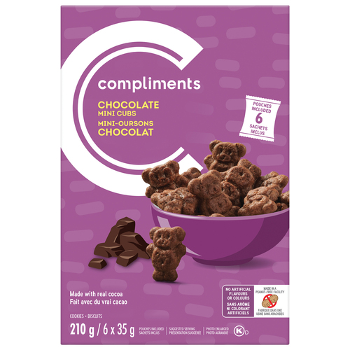 Buy Compliments Peanut-Free Cookies Mini Cubs Chocolate 210 g | Sobeys Inc.