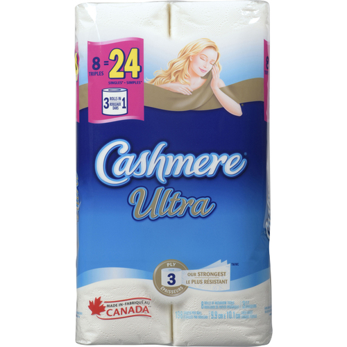 Buy Cashmere Toilet Paper Ultra 3 Ply 8 Triple Rolls x 198 Sheets | FreshCo