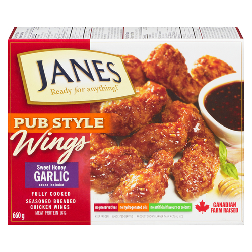 Buy Janes Frozen Chicken Wings Pub Style Fully Cooked With Honey Garlic ...