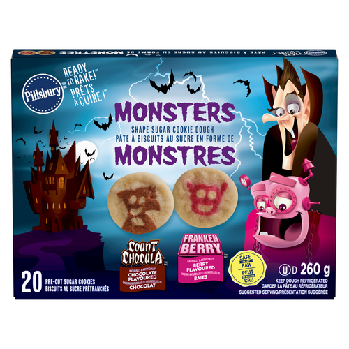 Buy Pillsbury Ready To Bake Cookie Dough Monsters Shape Sugar 260 g ...