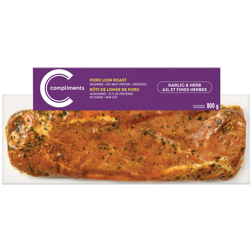 Buy Compliments Pork Loin Roast Garlic & Herb 800 g | Safeway Canada