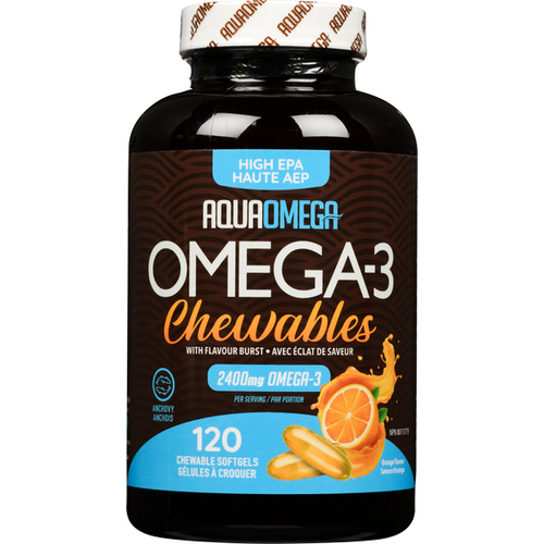 Buy AquaOmega High EPA Omega-3 Chewable Softgels Orange Flavour 120 ...