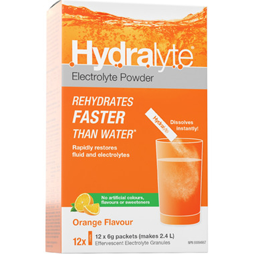 Buy Hydralyte Electrolyte Powder Orange Flavour 12 x 6 g | Sobeys Inc.