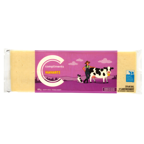 Buy Compliments Block Cheese Havarti 400 g | Sobeys Inc.