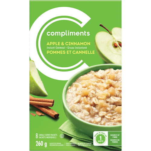 Buy Compliments Instant Oatmeal Apple & Cinnamon Flavour 260 g | Sobeys ...