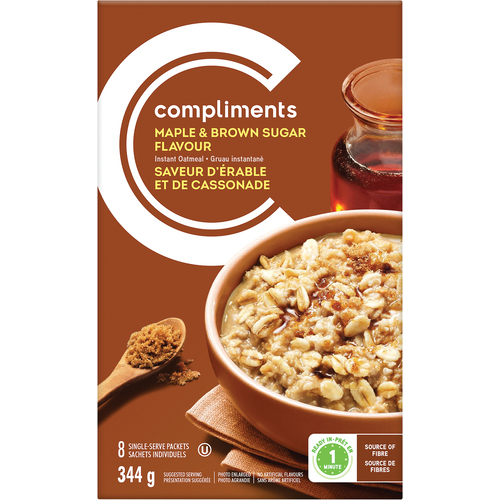 Buy Compliments Instant Oatmeal Maple & Brown Sugar Flavour 344 g ...
