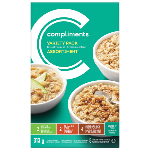 Buy Compliments Instant Oatmeal Variety Pack 313 g | Sobeys Inc.