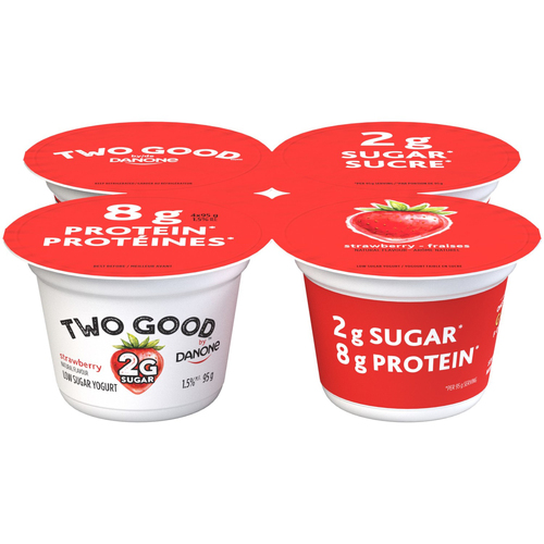 Buy Two Good Low Sugar Yogurt Strawberry 4 x 95 g | Sobeys Inc.