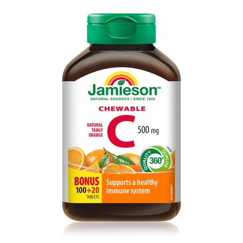 Buy Jamieson Chewable 500 mg Vitamin C Supplements Tangy Orange 120 ...