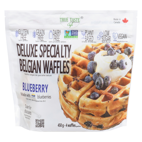 Buy True Taste Cafe Deluxe Specialty Belgian Waffles Blueberry 4 ...